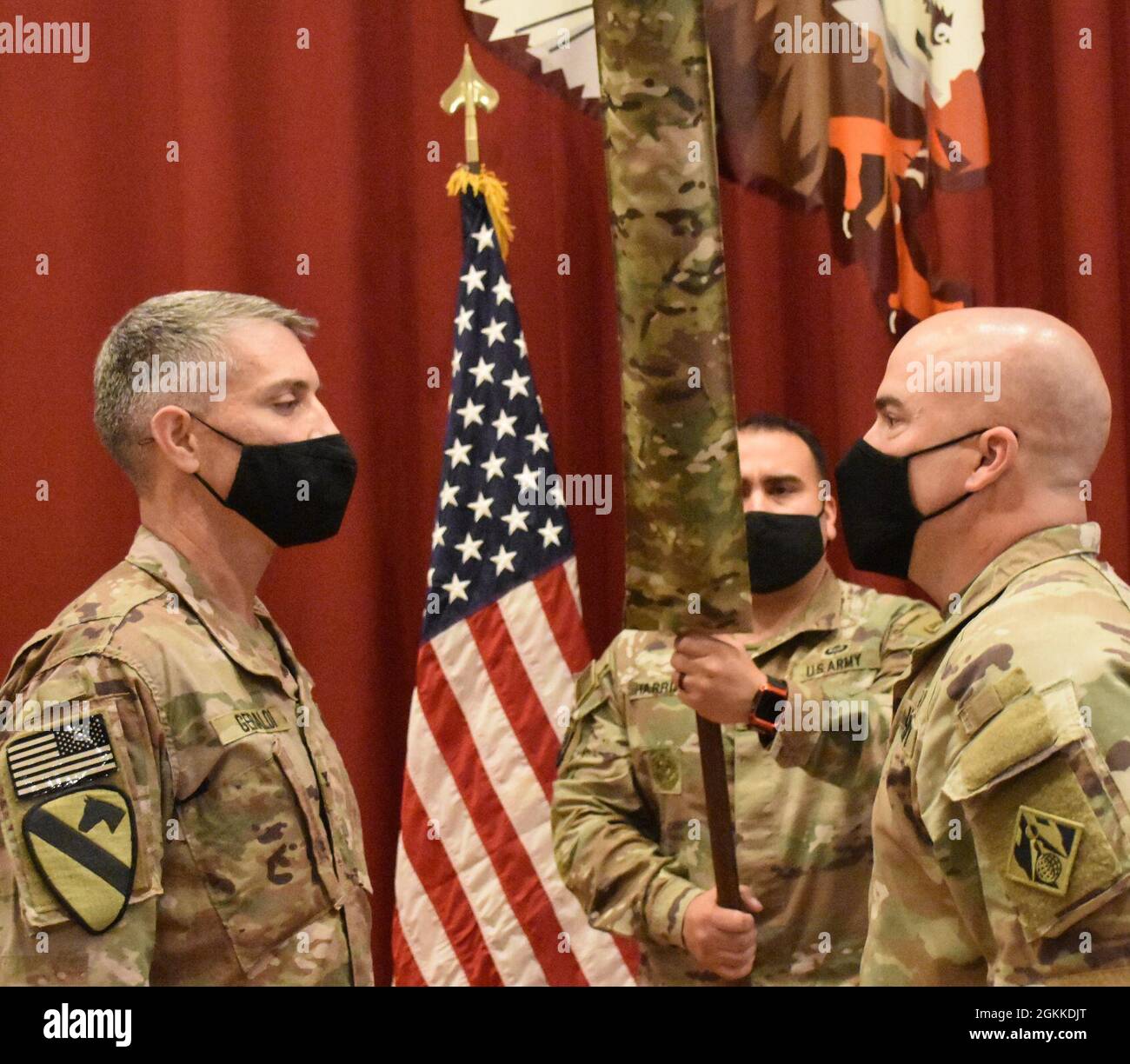 Colonel Mark Geraldi and Master Sergeant Ronald Brown prepare to ...