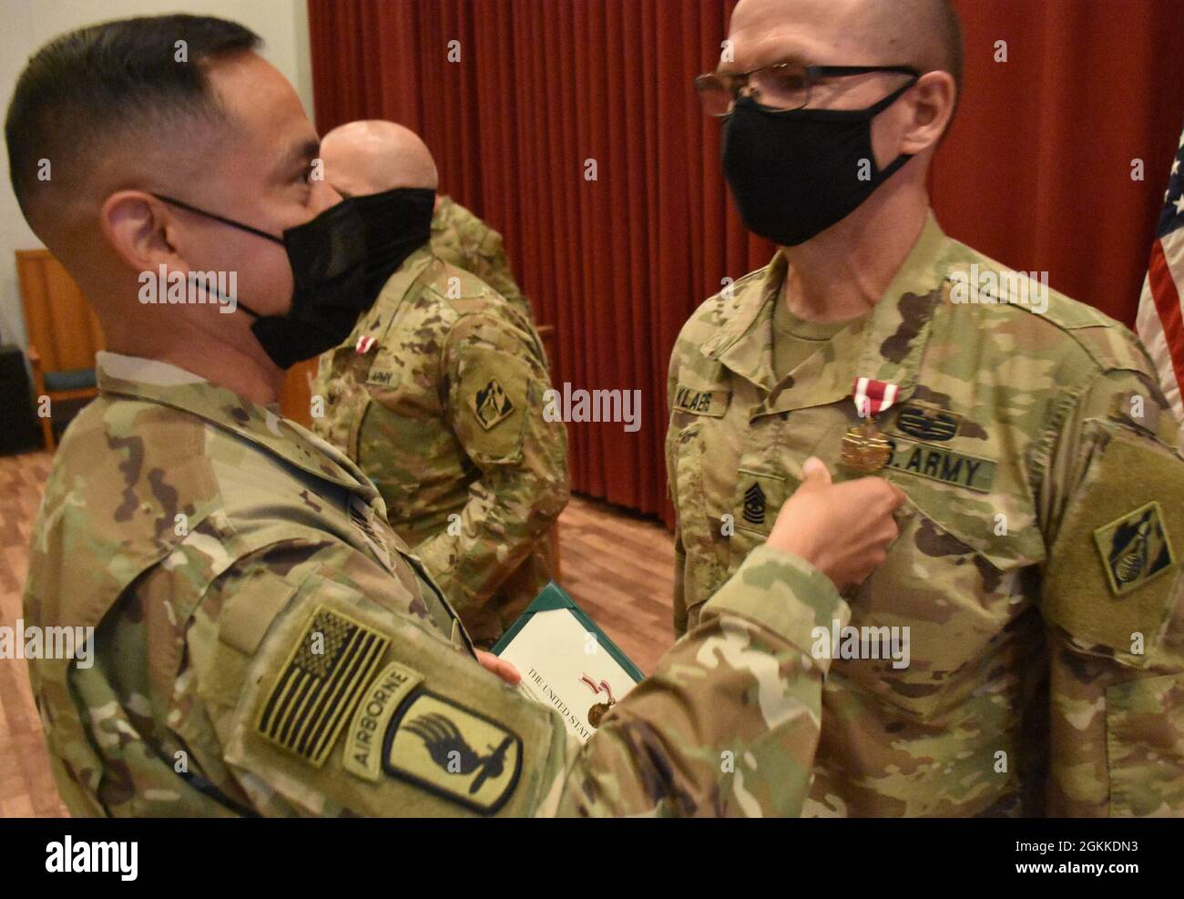 Command Sergeant Major Delfin Romani, Transatlantic Division CSM pins ...