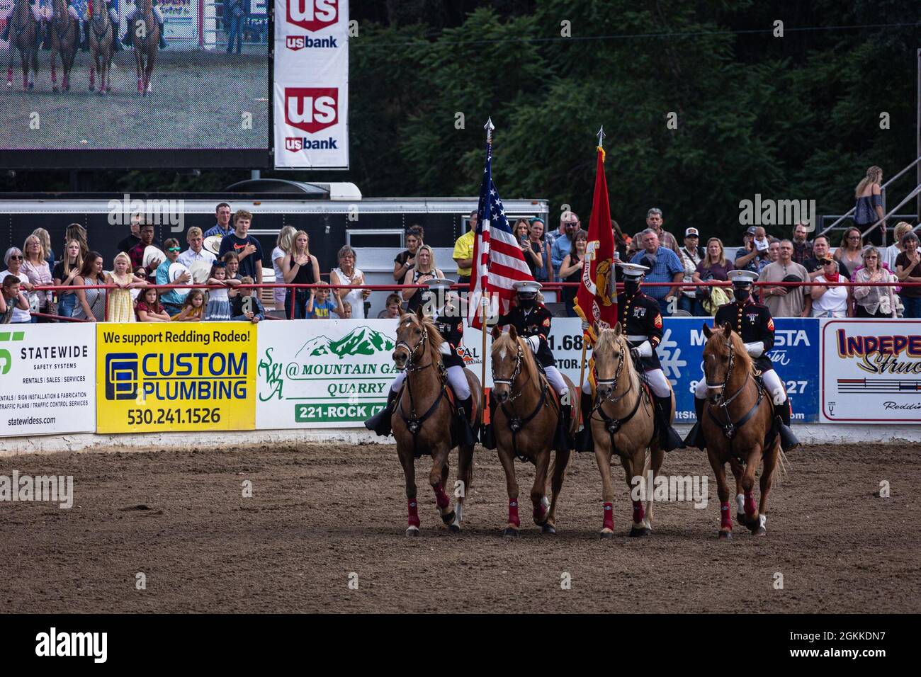 U.S. Marines assigned to the U.S. Marine Corps Mounted Color Guard ...