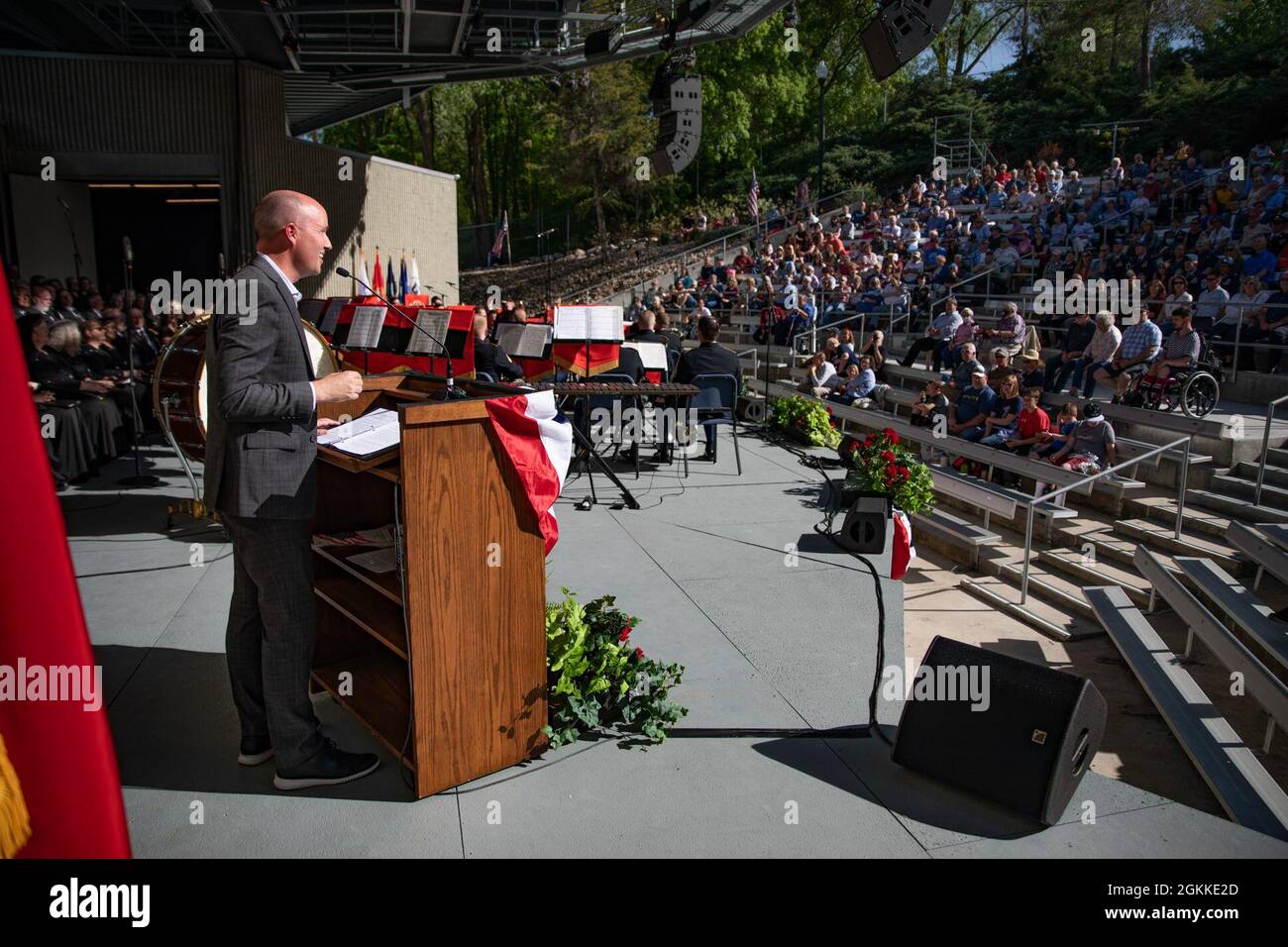 Utah Gov. Spencer J. Cox talks at the Armed Force Day celebration, May ...