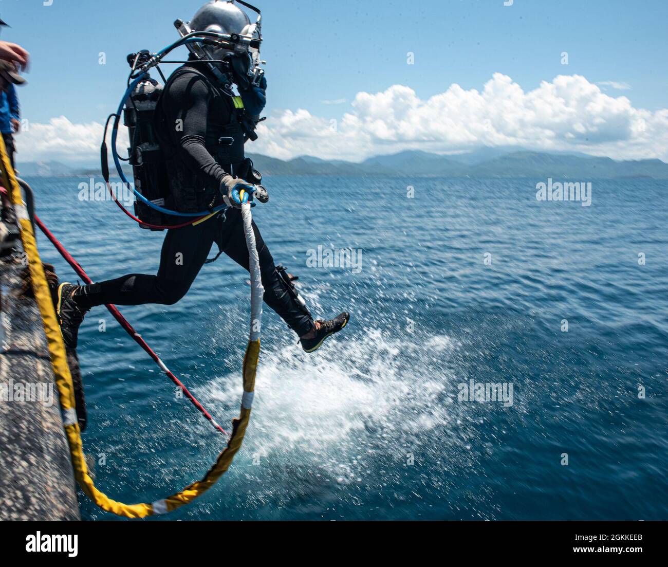 U.S. Army Sgt. Marc Falcon, 7th Engineer Dive Detachment salvage diver ...