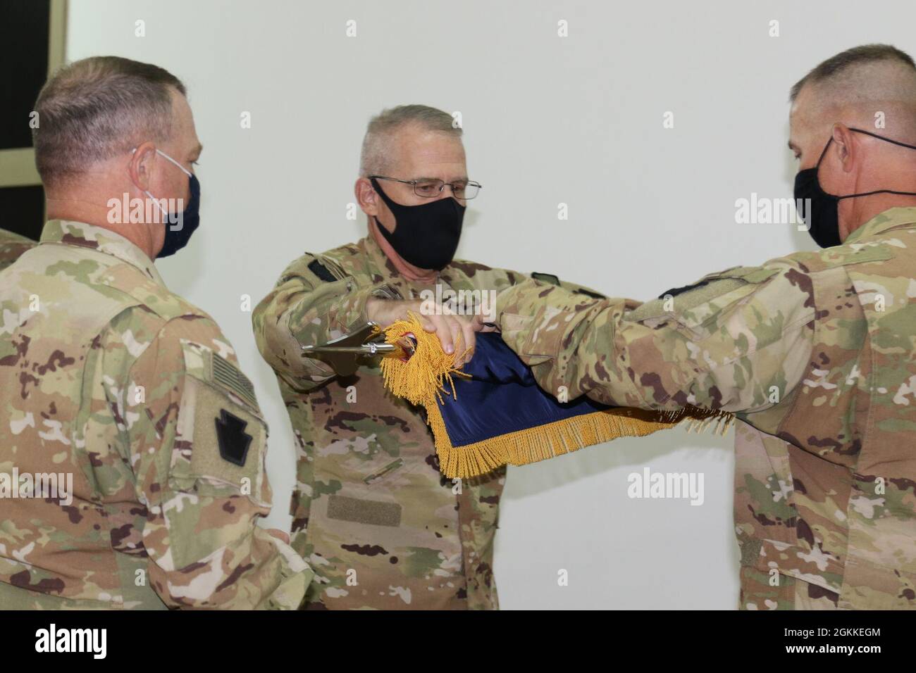 The 28th Expeditionary Combat Aviation Brigade command team, Col ...