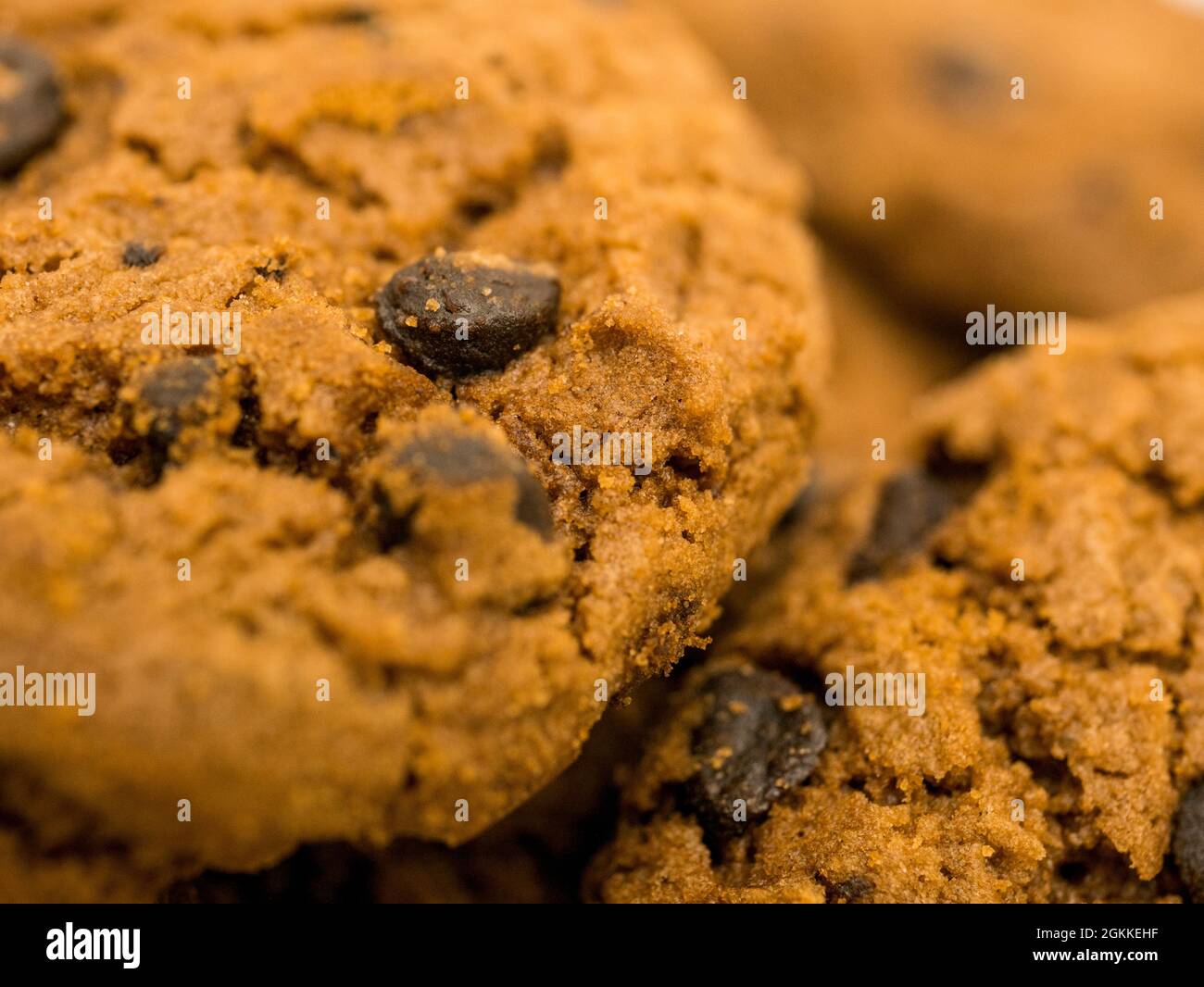 Fresh chocolate chip cookies, close up Stock Photo - Alamy