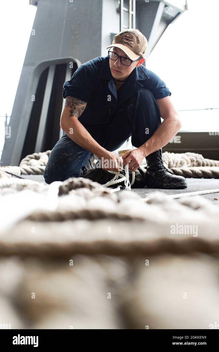 210516-N-MD297-1106 PACIFIC OCEAN (May 16, 2021) Seaman Jacob Bendure ...