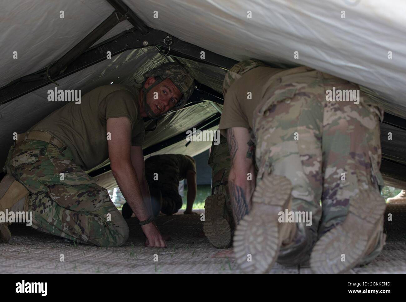(FARKE AIRFILED, Albania) --- Sgt. John Combs, UH-60 Blackhawk repair ...