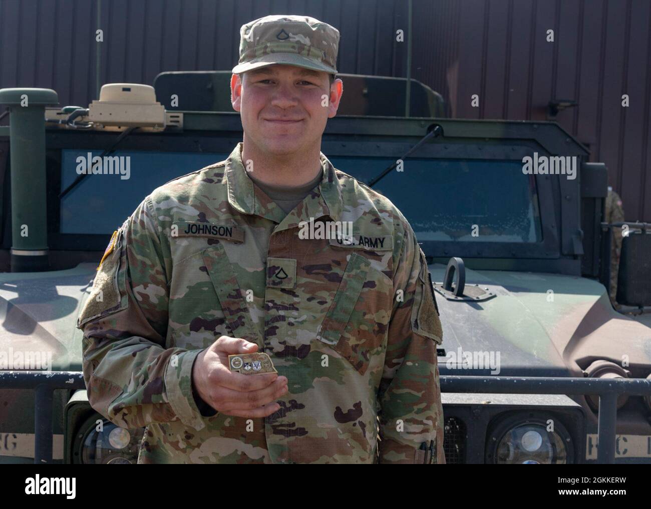 Pfc. Ryan Johnson, a Wheeled Vehicle Mechanic with HHC 1-376th Aviation ...