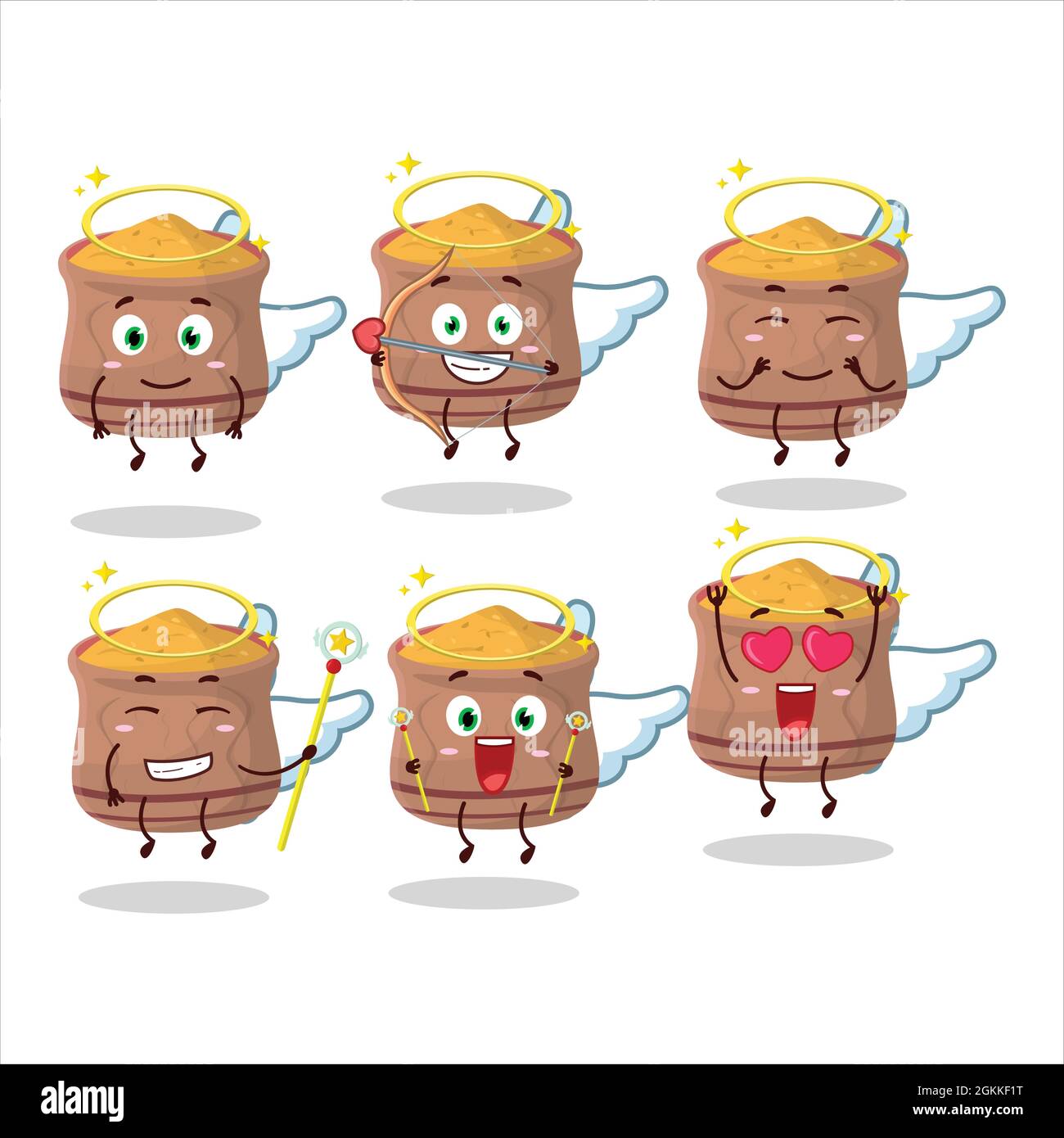 Curcuma cartoon designs as a cute angel character. Vector illustration ...