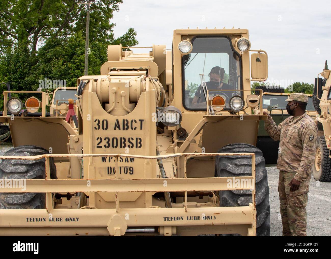 U.S. Army Sgt. Andre Raines, a motor transport operator assigned to ...