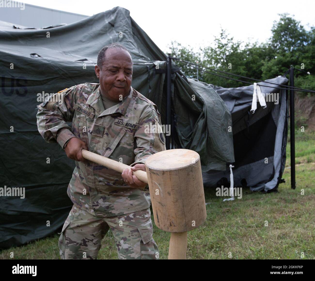 (FARKE AIRFIELD, Albania) --- Staff Sgt. Willie Thomas, a supply ...