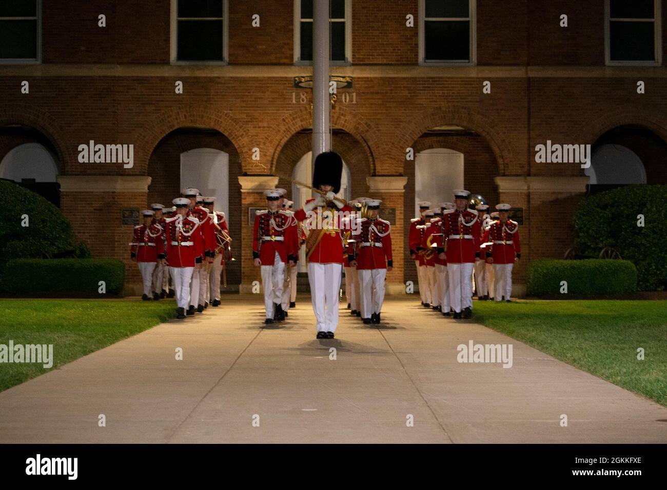 Marines with the “The Presidents Own,” U.S. Marine Band perform during ...