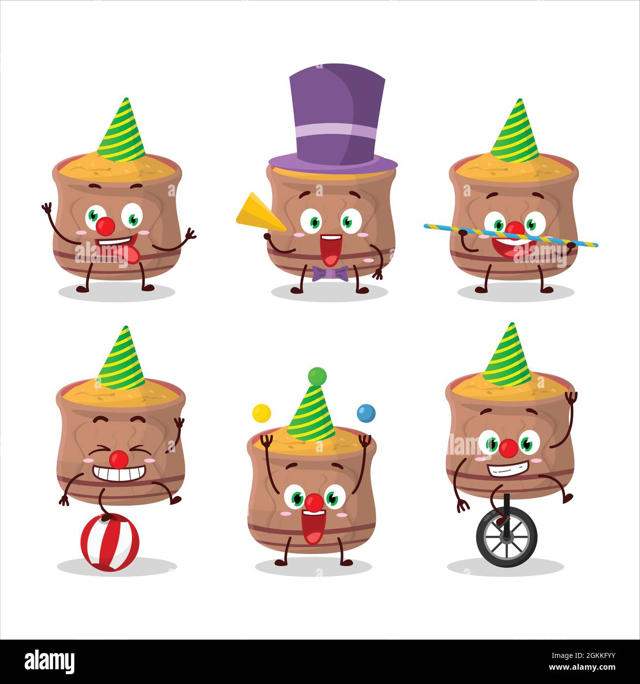 Cartoon character of curcuma with various circus shows. Vector ...