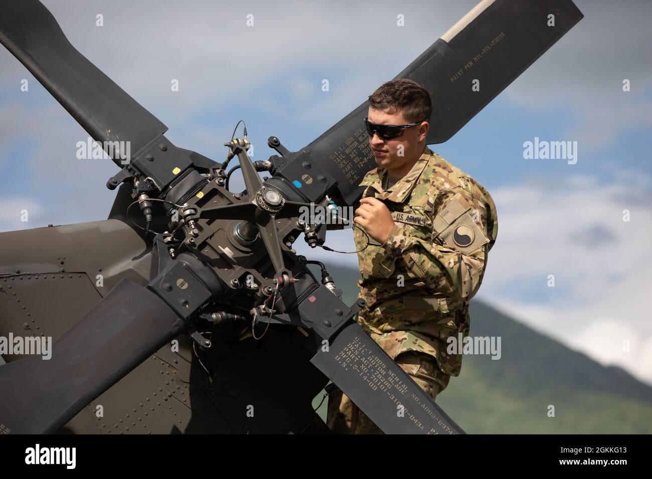 (FARKE AIRFIELD, Albania) --- Sgt. Chase Teague, a crew chief with the ...