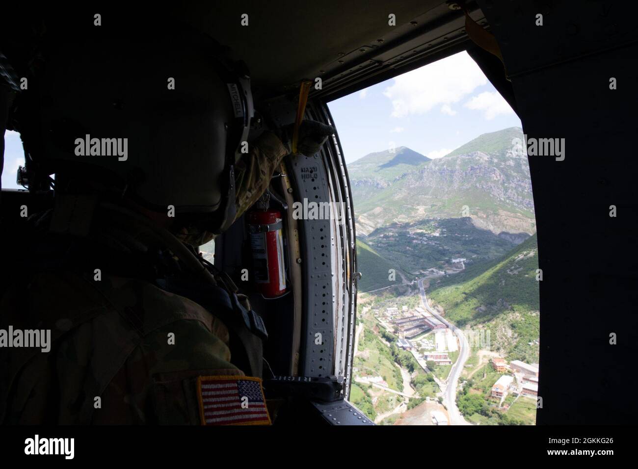 FARKE AIRFIELD, Albania) --- Sgt. Robert Mitchell, a crew chief with ...