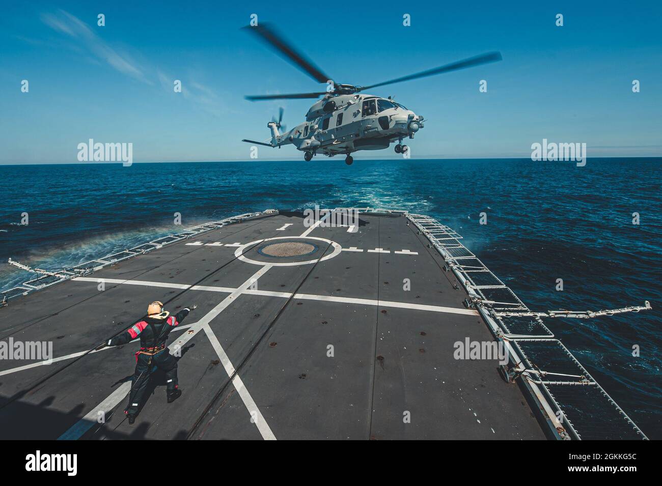 NORTH SEA (May 17, 2021) A NATO Frigate Helicopter from the Belgian Air ...
