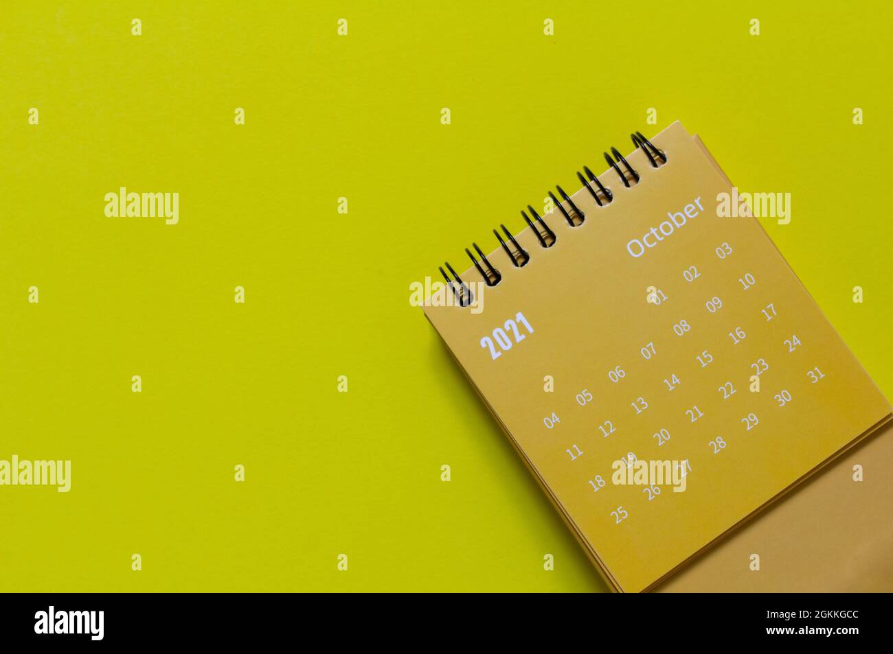 Tear-off calendar for October 2021. Desktop calendar for planning and ...