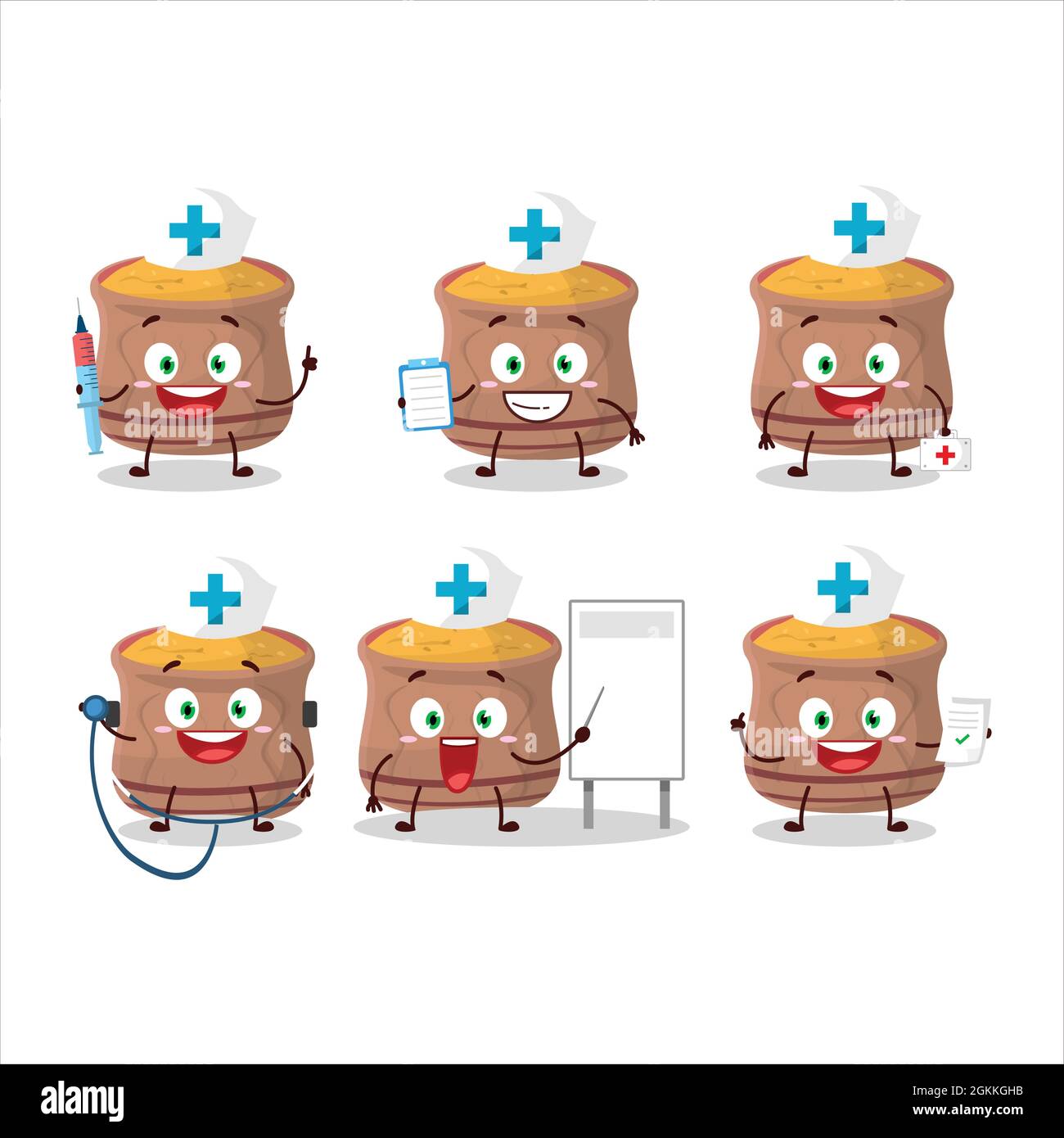 Doctor profession emoticon with curcuma cartoon character. Vector ...