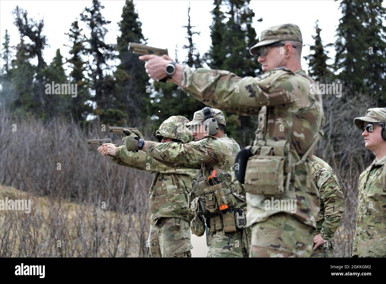 USARAK Best Warrior competitors fire the M17 weapon system May 17 at ...
