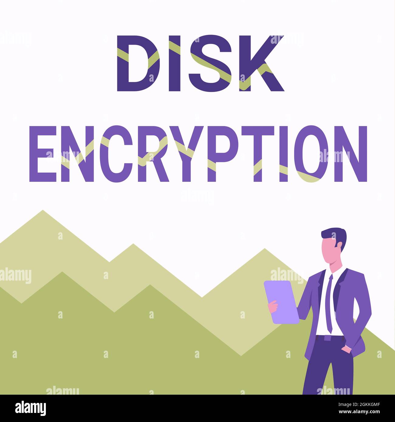 Text showing inspiration Disk Encryption. Conceptual photo the security mechanism used to ...