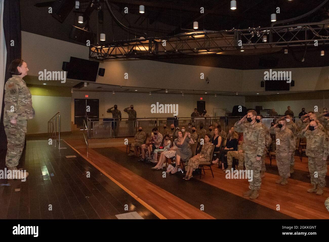 Lt. Col. Megan Luka receives her first salute as the new commander of ...