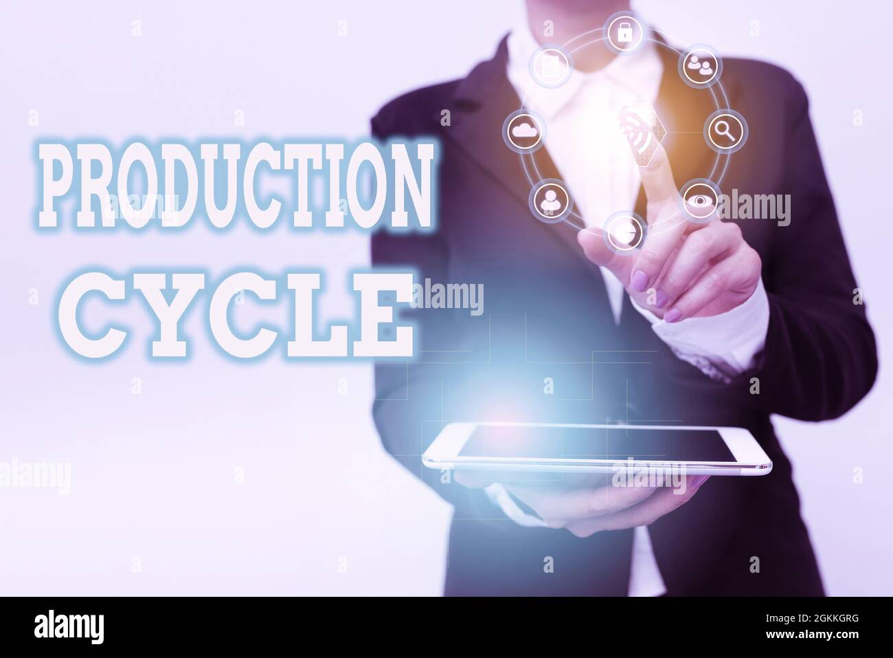 Handwriting text Production Cycle. Business approach conversion of raw ...