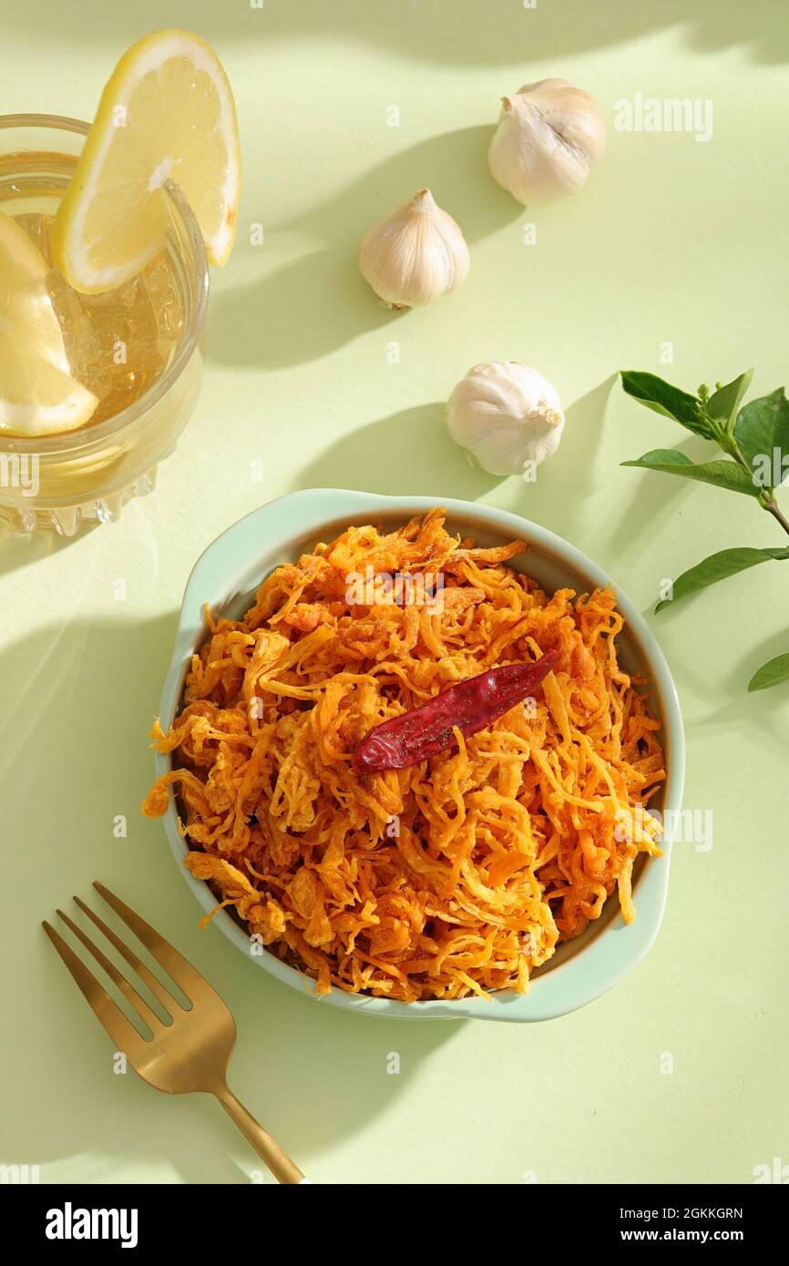 Dried spicy shredded chicken meat or another name Kho ga, is a ...
