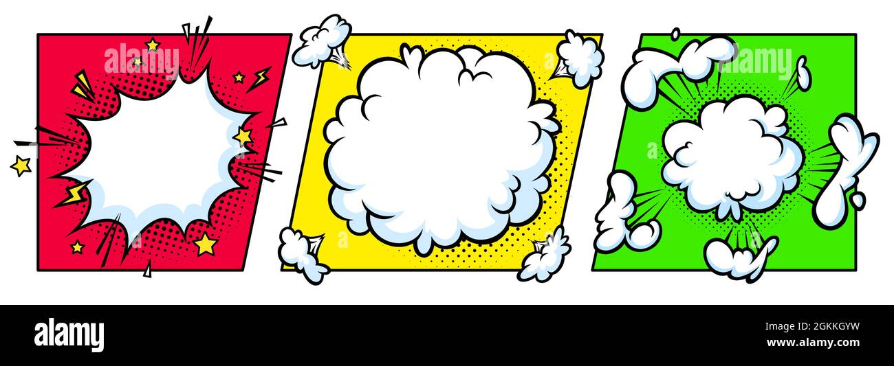 Surprising boom cloud in halftone background for sales and promotions ...