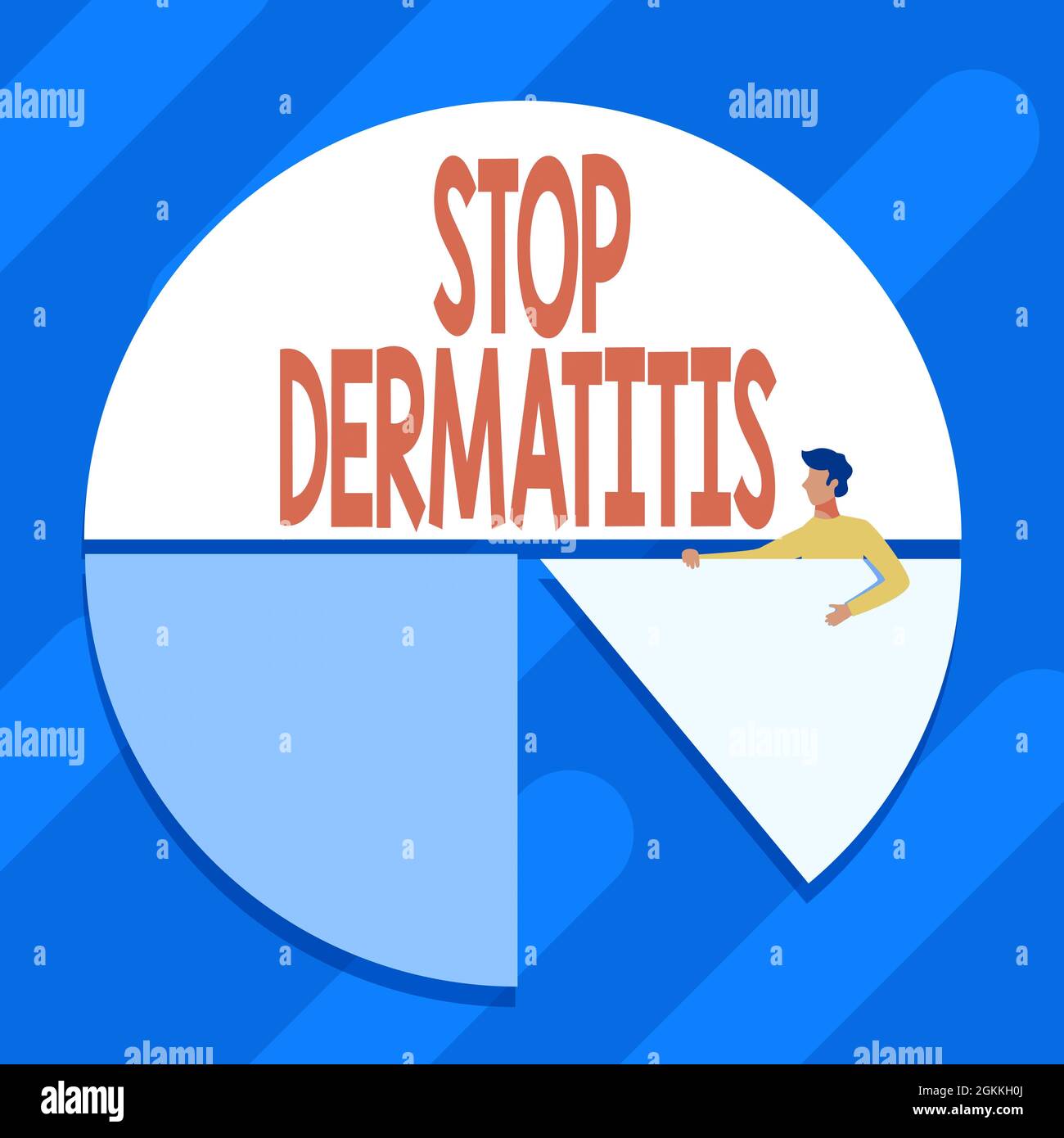 Sign displaying Stop Dermatitis. Word for Put an end in irritation ...