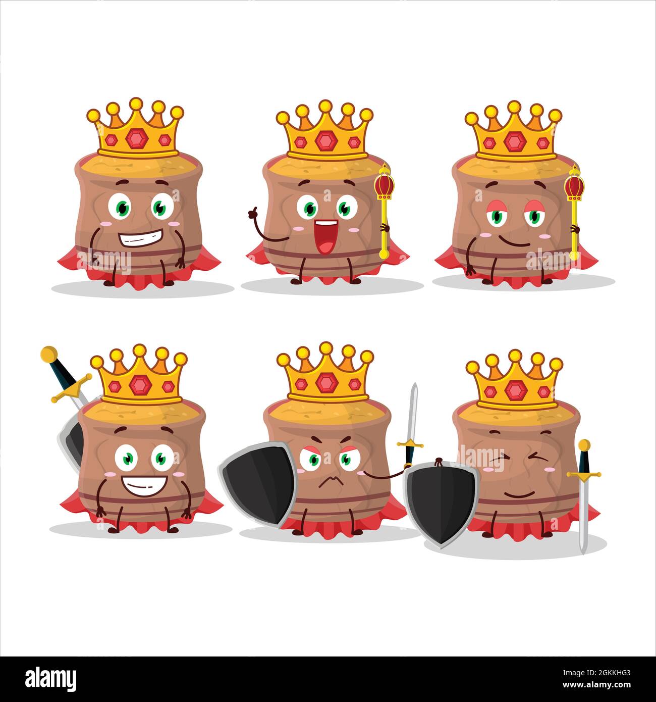 A Charismatic King curcuma cartoon character wearing a gold crown ...