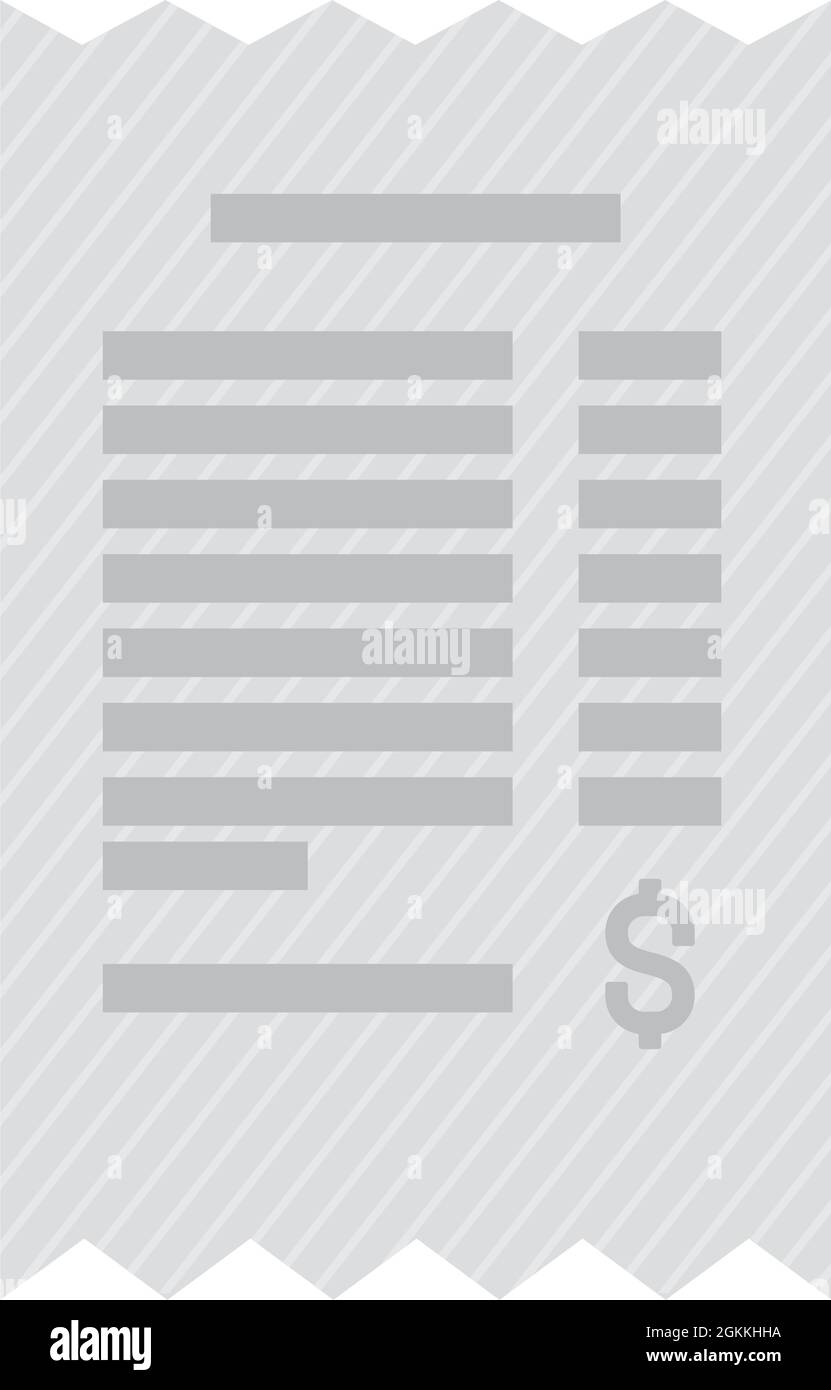 receipt icon on white background Stock Vector Image & Art - Alamy