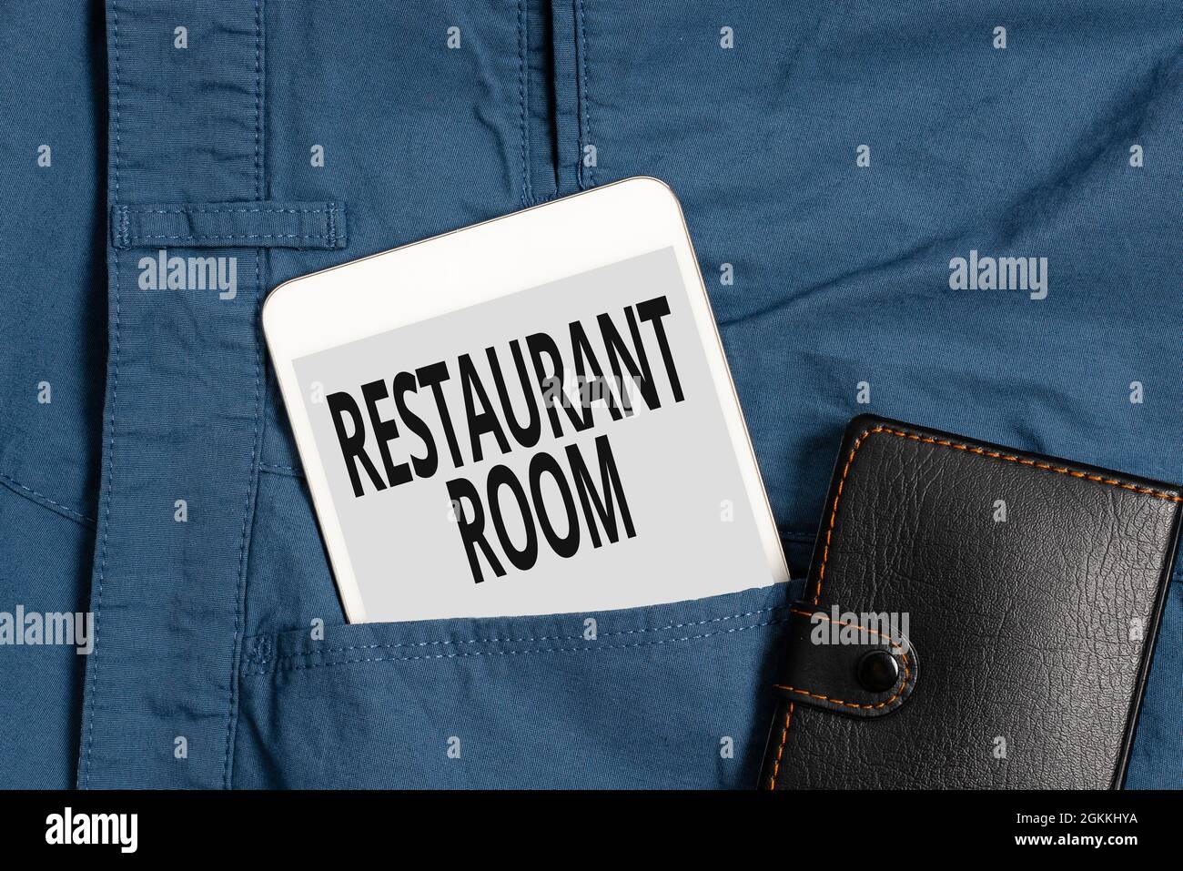 Text caption presenting Restaurant Room. Conceptual photo showing pay ...