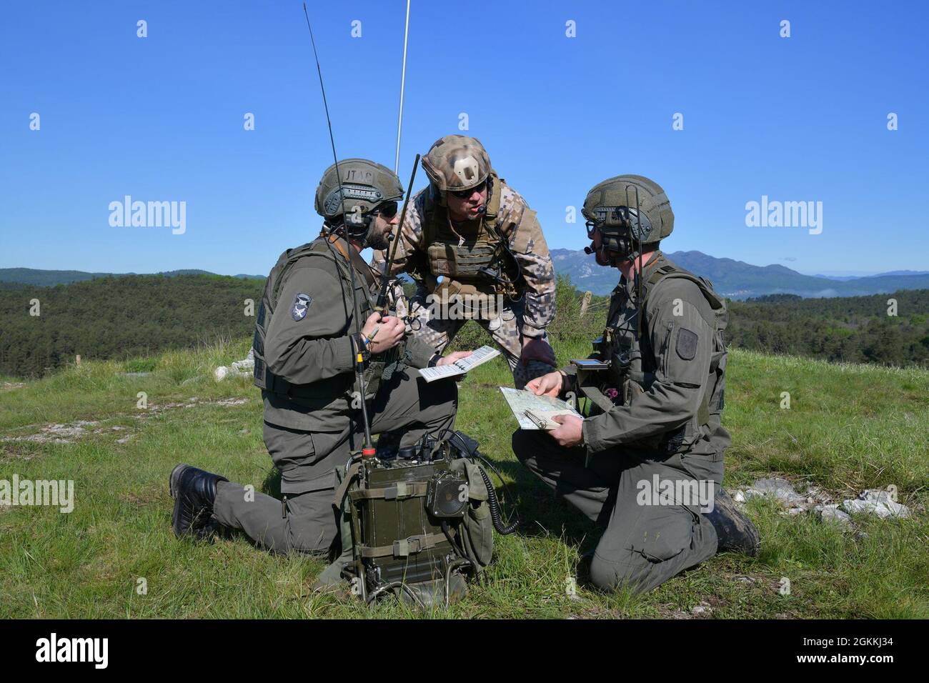 Joint terminal attack controllers (JTAC) assigned to the Latvian Armed Forces, center, and ...