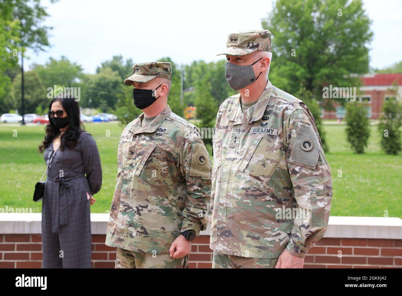 Maj. Gen. John Sullivan (right,) commanding general, 1st Theater ...