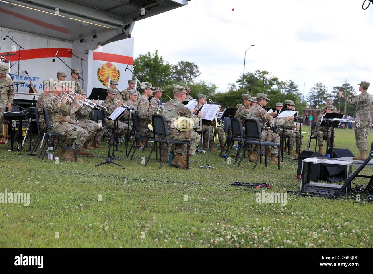 The 3rd Infantry Division Band plays during a Twilight Tattoo ceremony ...