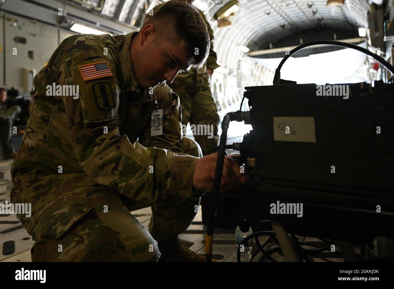U.S. Army Staff Sgt. Joshua McKee, a fire control noncommissioned ...