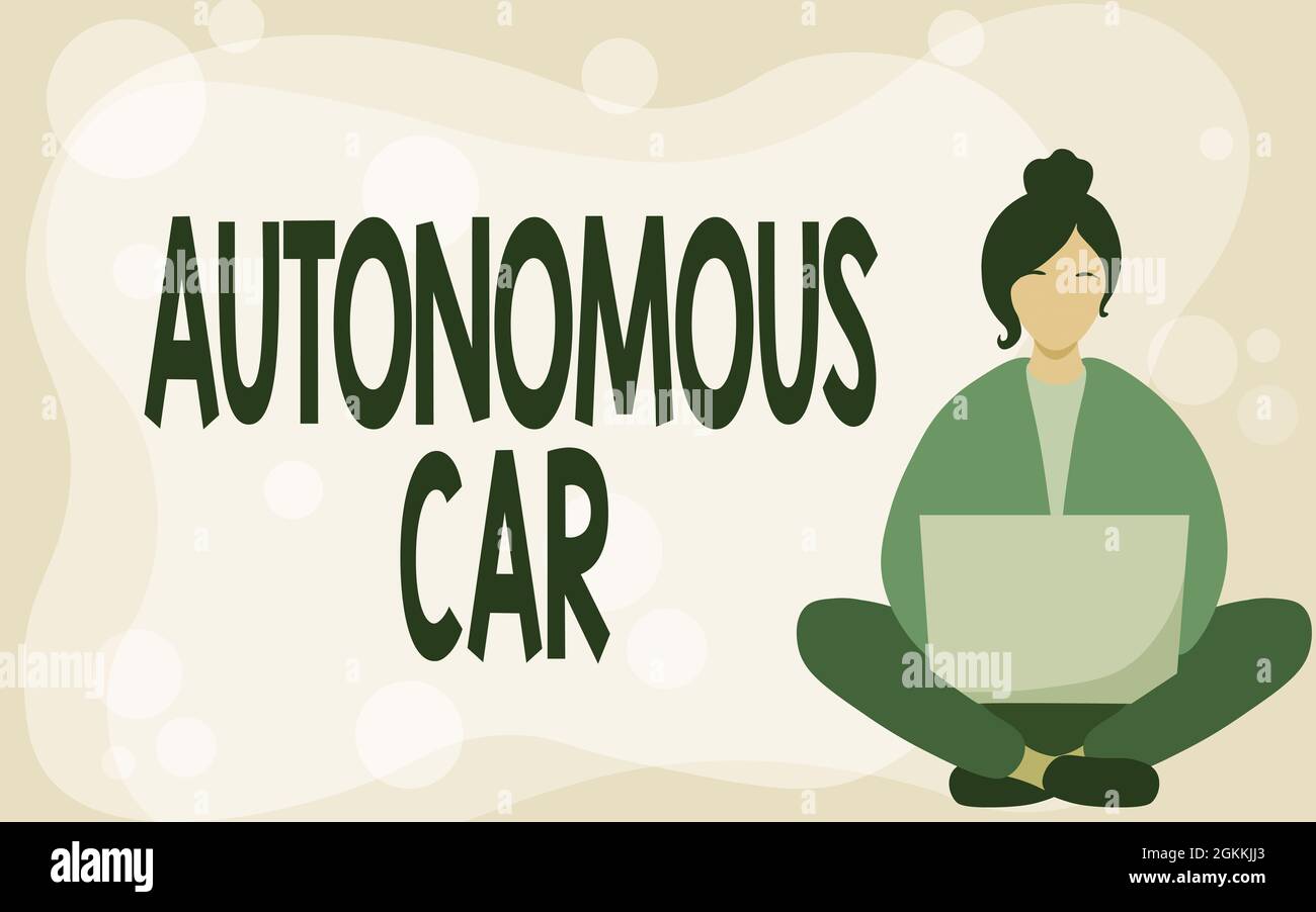 Hand writing sign Autonomous Car. Concept meaning vehicle that can ...
