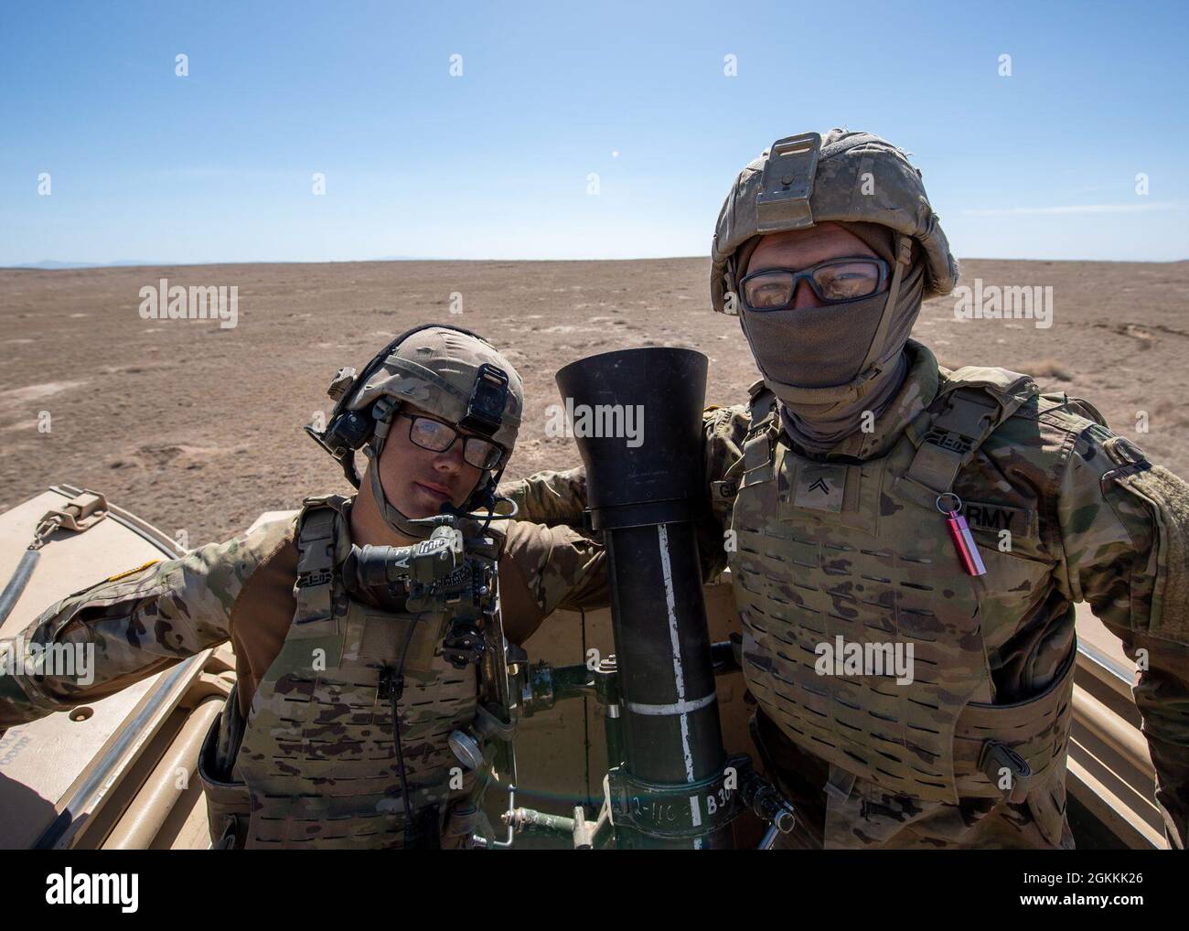 Specialist Barber, a gunner with the 2-116 Combined Arms Battalion, and ...