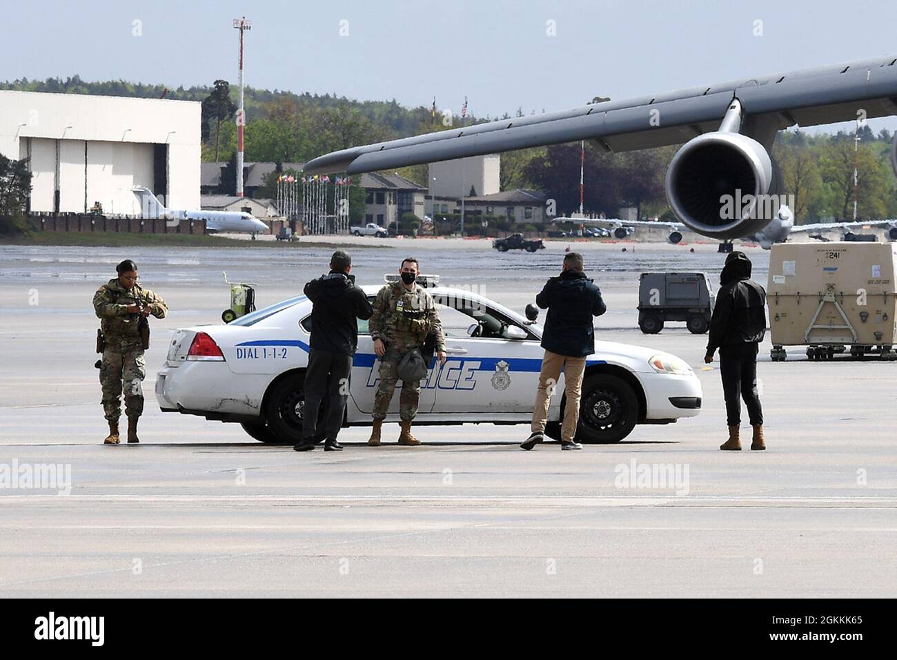 During an exercise scenario, a U.S. Air Force 86th Security Forces ...