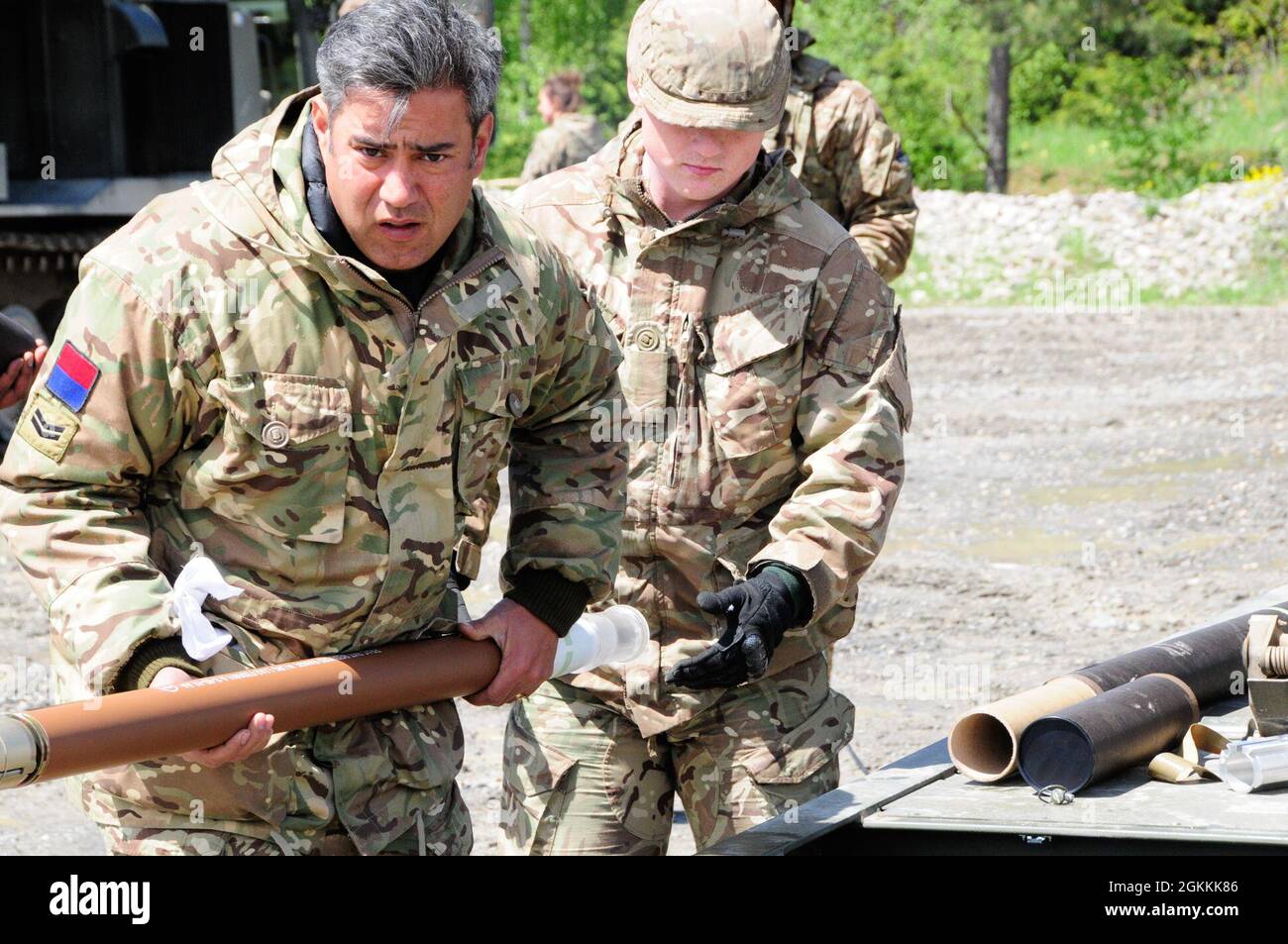 British soldiers assigned to 132 Battery, 26th Regiment Royal Artillery ...