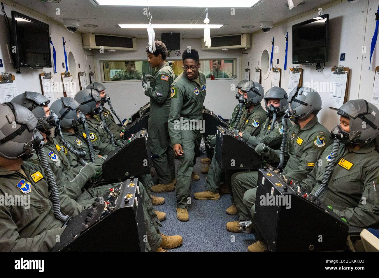 Student pilots undergoing altitude chamber training on May 18. 2021 at ...