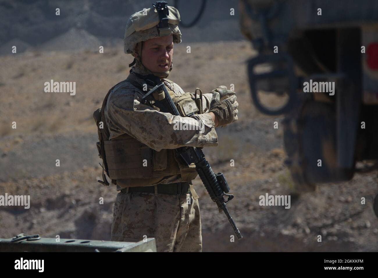 A U.S. Marine with Bravo Battery, 1st Battalion, 10th Marine Regiment ...