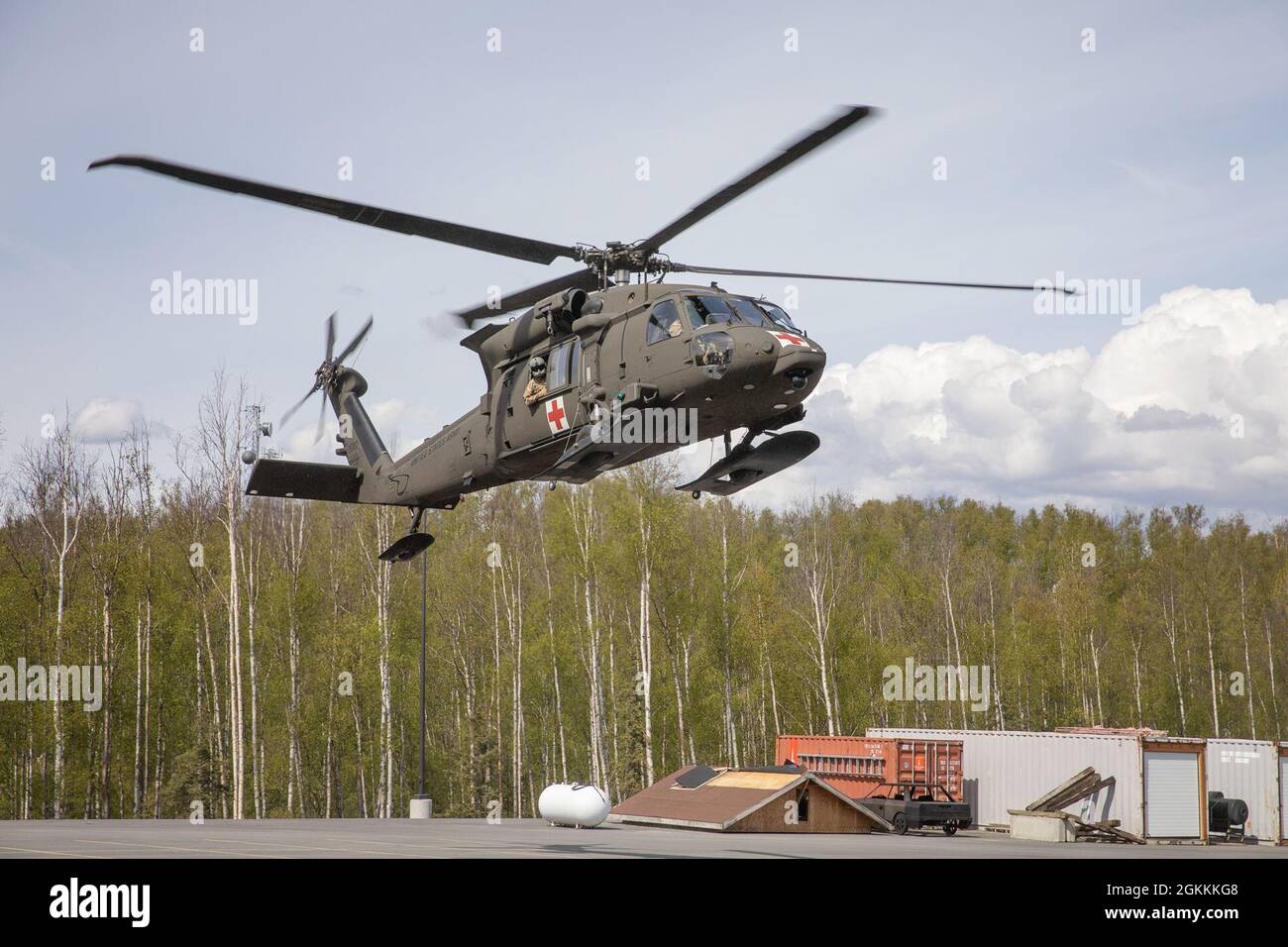 An HH-60M Black Hawk MEDEVAC helicopter from 1st Battalion, 207th ...