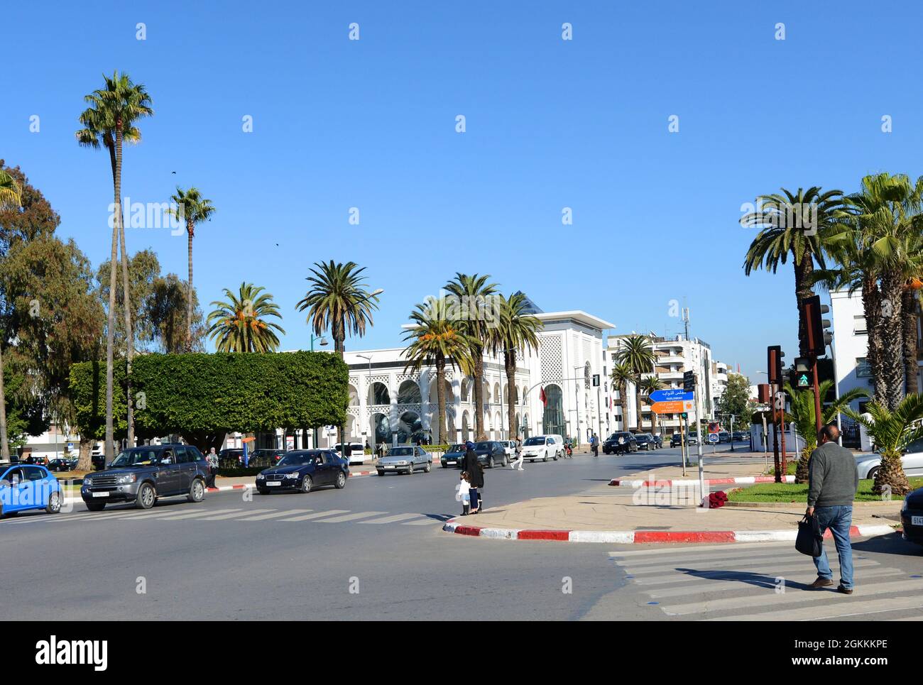 Government buildings and museums in Rabat's city center in Morocco ...