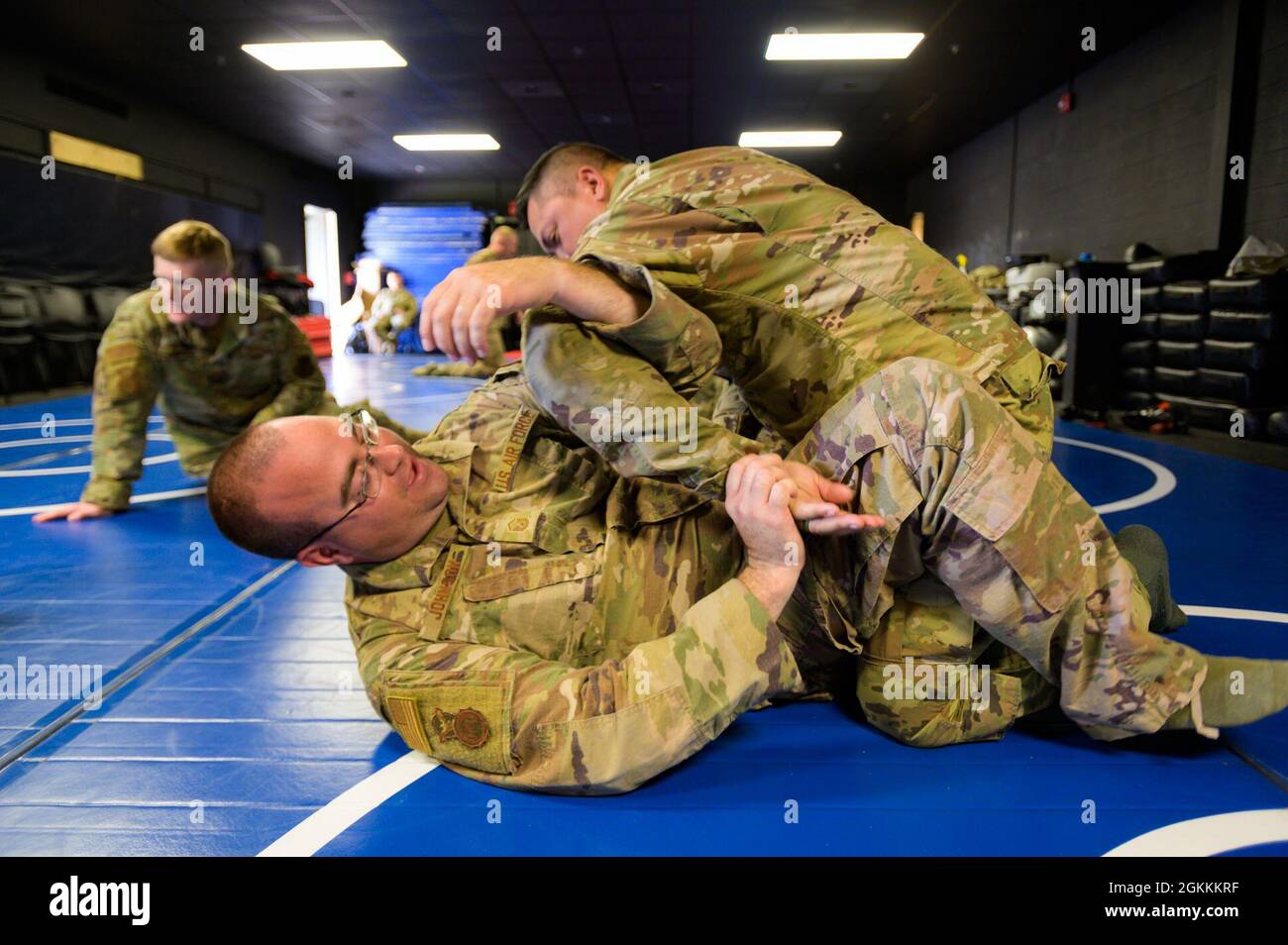 U.S. Air Force Master Sgt. Matthew Johnson, left, a squad leader ...