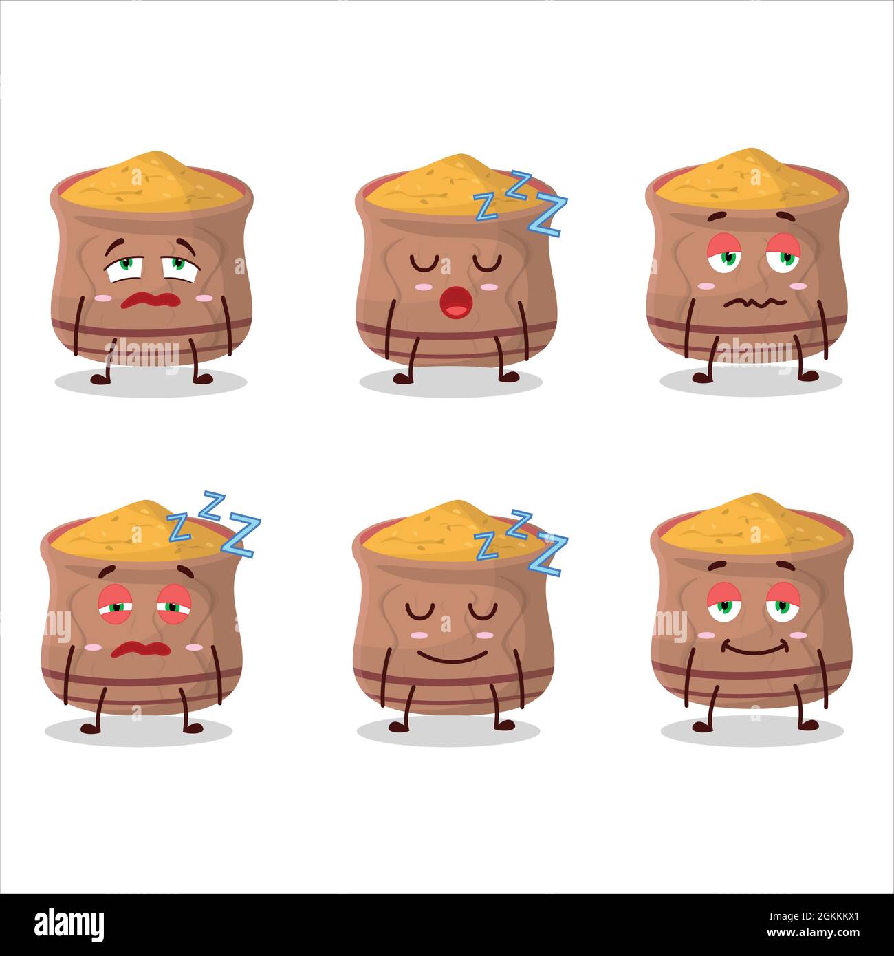Cartoon character of curcuma with sleepy expression. Vector ...