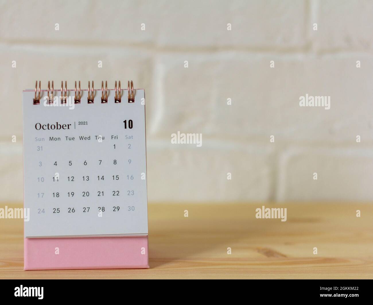 Calendar with tear-off sheets for October 2021. A desktop calendar for ...