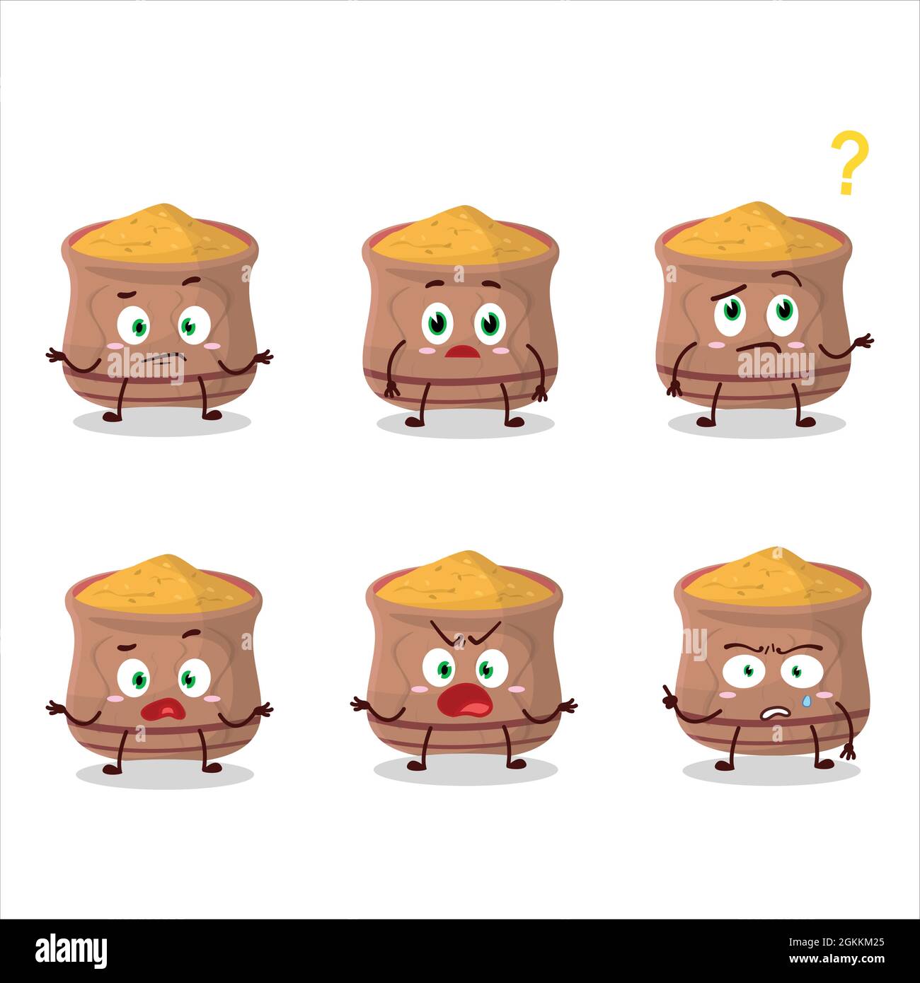 Cartoon character of curcuma with what expression. Vector illustration ...