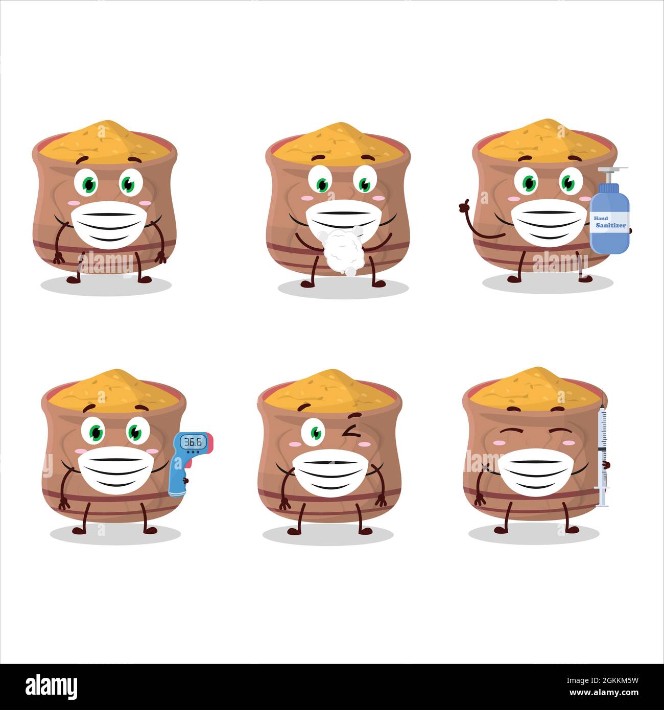 A picture of curcuma cartoon design style keep staying healthy during a ...