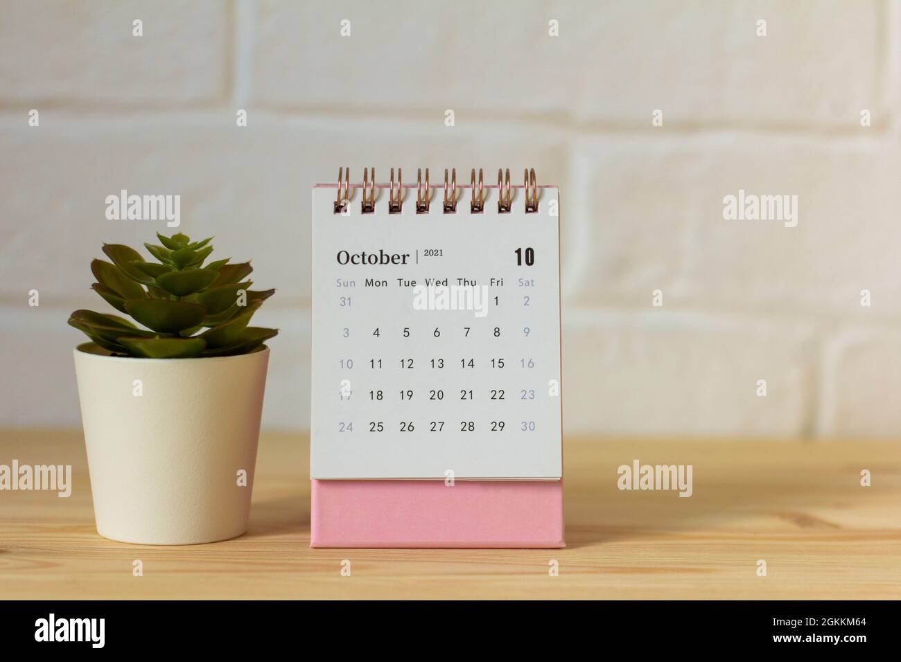 Calendar with tear-off sheets for October 2021. A desktop calendar for ...