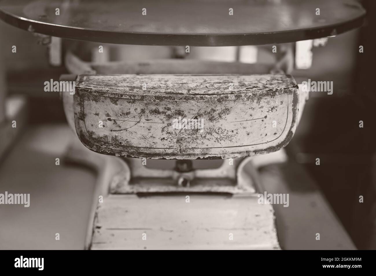 Intentional shallow depth of field - Close up of old vintage scales ...