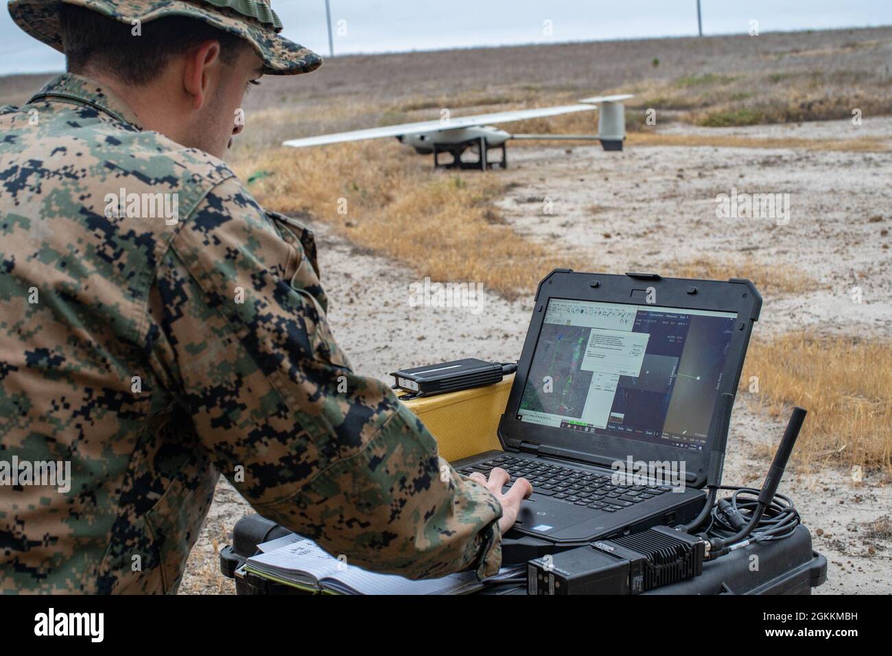 U.S. Marine Corps Cpl. Hudson Poole, an unmanned aerial systems ...